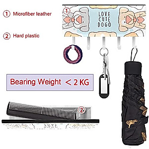 Cat Summer Seamless Pattern Rack Organizer with 5 Hooks Wall Bathroom Kitchen Shelf Rack Multifunctional Storage Shelf