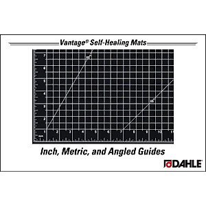 Dahle Vantage 10673 Premium Self-Healing Cutting Mat, 24"x36", 1/2" Grid, 5 Layers for Max Healing, Perfect for Crafts & Sewing, Black