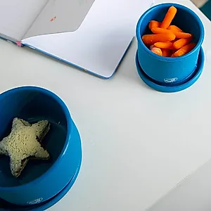 Silipint: Silicone 10oz Lidded Bowls: 2 Pack Aurora - Unbreakable, Flexible, Microwave-Oven-Dishwasher, Seasonal Color