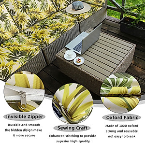 Joramoy Patio Cushion Covers 24×24×4 in - Waterproof Outdoor Seat Cushion Slipcovers Replacement Set of 4, Outdoor Chair Couch Cushion Covers for Patio Furniture with Zipper, Covers Only, Forest Leaf