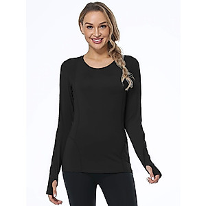 CADMUS Quick-Drying Running Long Sleeve Shirt for Women Workout Shirts,Black, Grey, Red,X-Large