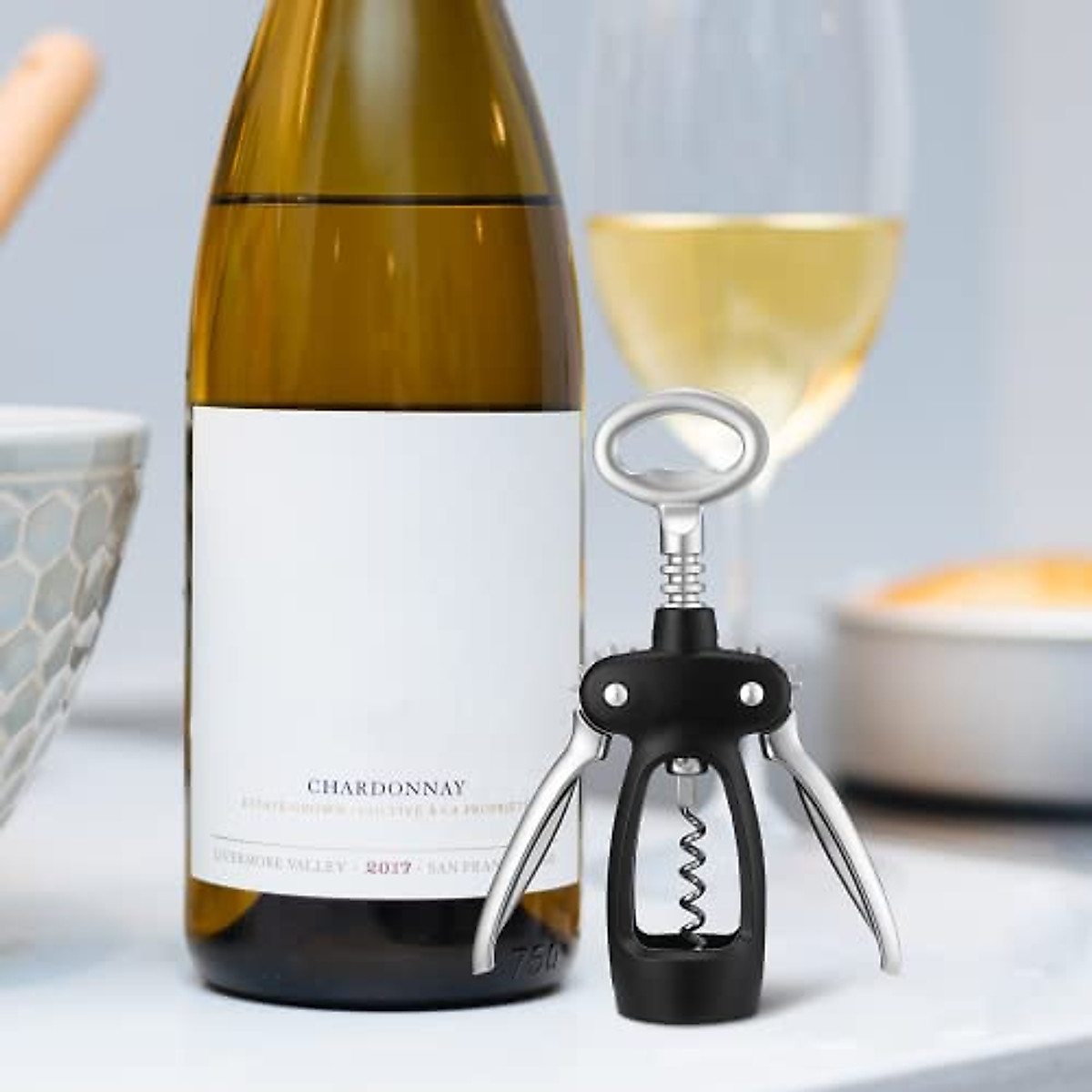 KITVINOUS Wine Opener, Premium Wing Corkscrew with No-Stick Worm, Multi-functional Wine Bottle Opener for Wine and Beer Bottles, Upgraded