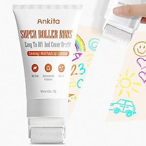 White Wall Paint, White Paint for Wall, Water Based White Touch Up Paint for Walls, Ceiling, Low Odor Small Roller Brush Wall Repair, DIY Wall Small Roller Paint (1 Pcs, 120g, White)