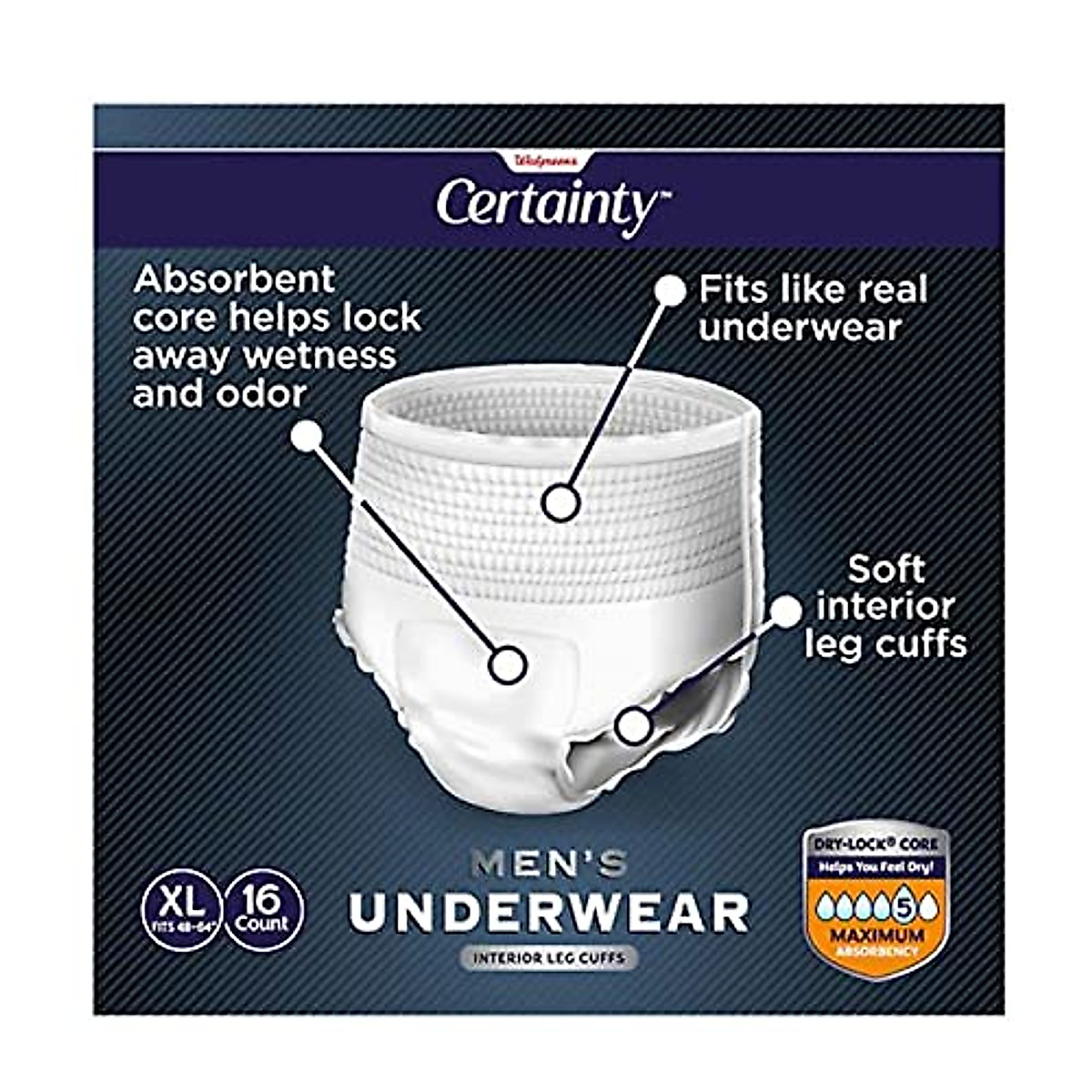 Walgreens Certainty Men's Underwear, Maximum Absorbency, XL 16 ea