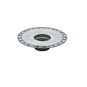 Schluter Systems Kerdi Shower Drain Cover Kit with Vertical PVC 2 Inch Flange, 4 Inch Drain Grate Curve Design with Matte Black Finish, and with Corners and Seals for PVC Plastic Pipe