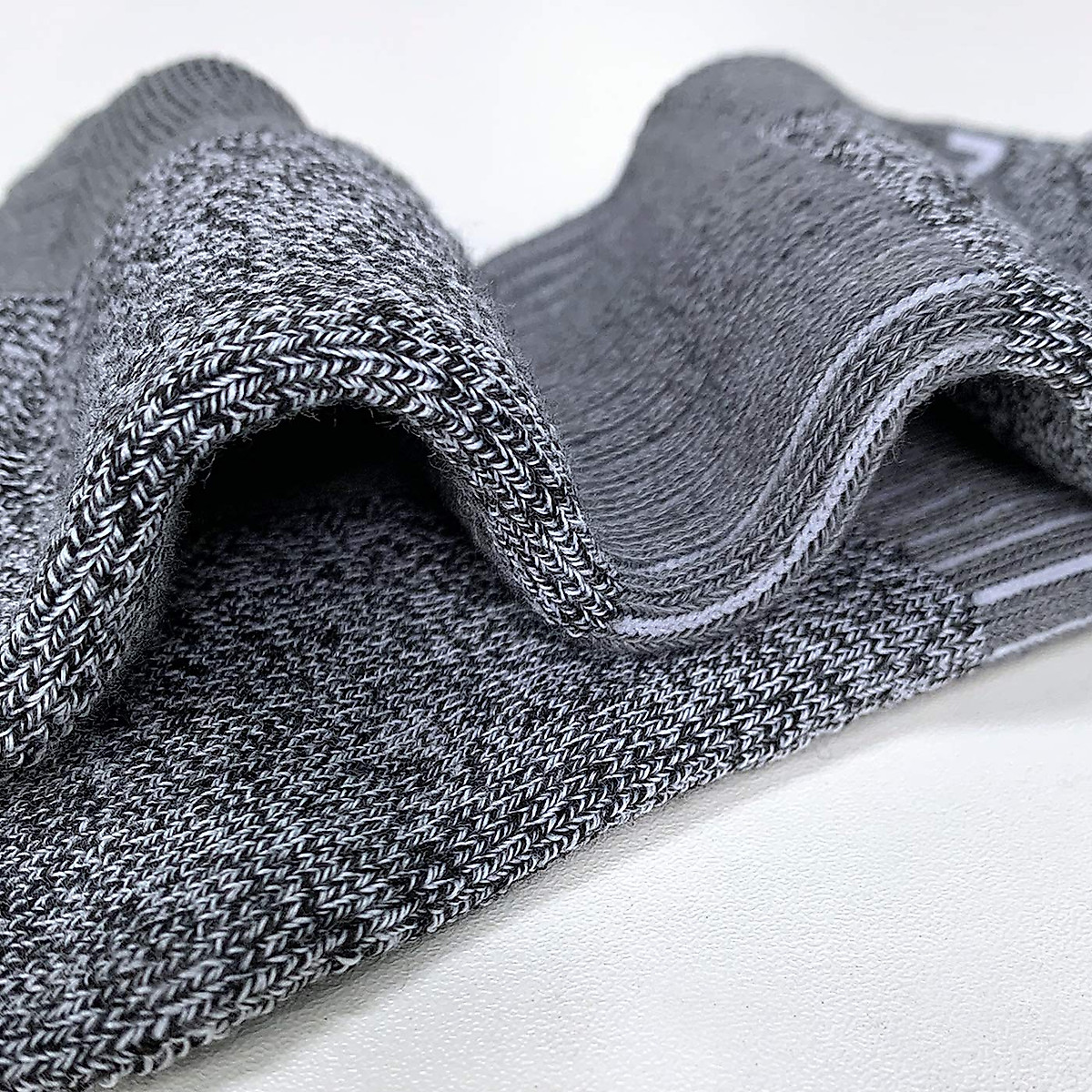 BERING Men's Athletic Cushioned Low Cut Ankle Running Socks, Dark Gray, Size 9-12, 6 Pack