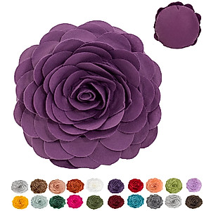Fennco Styles Eva's Flower Garden Decorative Throw Pillow 16" Round - Violet Floral Accent Pillow for Home, Couch, Bed, Living Room, Holiday and Office Décor