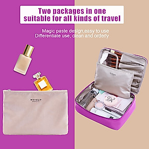 Queboom Travel Makeup Bag Cosmetic Bag Makeup Bag Toiletry bag for women and men (Deep purple)