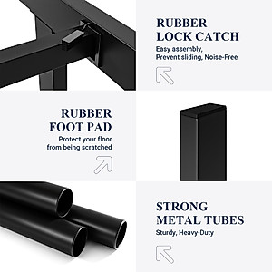 Allewie King Size Metal Bed Frame with Curved Wood Headboard and Footboard, Heavy Duty Platform Iron Bed with Under-Bed Storage, Noise Free, No Box Spring Needed, Easy Assembly, Black