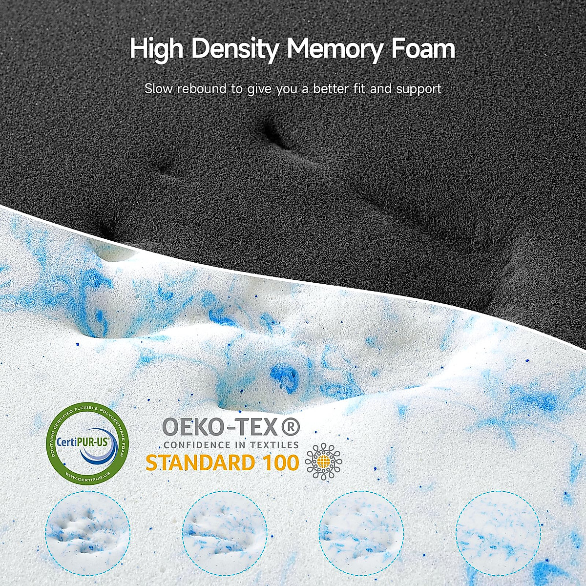 3 Inch Gel Bamboo Memory Foam Mattress Topper, Full Size, Reversible Cooling & Warm Bed Topper Washable Cover, Triple Layer Foam for Pain Relief, Medium Firm, CertiPUR-US Certified