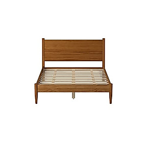 Mid-Century Panel Bed - King Size - Castanho Finish