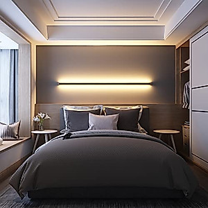 Ozarke Minimalist Creative Long Wall Lamp Modern LED Background Wall Lamp Living Room Bedside Aluminum Wall Light Ligting Sconce (60 inches Hard Wired)