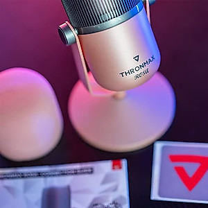THRONMAX USB Gaming Microphone with High-Res Metering, Condenser Desktop Mic for PC, PS4, PS5 and Mac,96 kHz / 24-Bit Audio, LED Lighting Voice Effects for Streaming&Podcasting,Twitch, YouTube,(Pink)