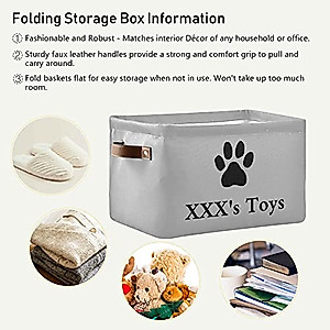 ODAWA Personalized Dog Toy Basket Customized Pet's Name Storage Box Custom Storage Basket Box Bin for Bedroom, Decorative Organizers Box