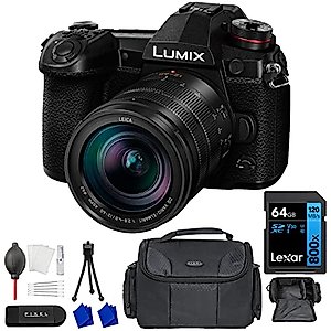 Panasonic Lumix G9 Mirrorless Camera, 20.3 Megapixels Plus 80 Megapixel High-Resolution Mode with Leica Vario-Elmarit 12-60mm F2.8-4.0 Lens, 3", Black | DC-G9LK | Extended 3 Years Panasonic Warranty