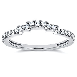 Kobelli Notched Diamond Wedding Band 1/4 Carat (ctw) in 14k White Gold, Size 10, White Gold