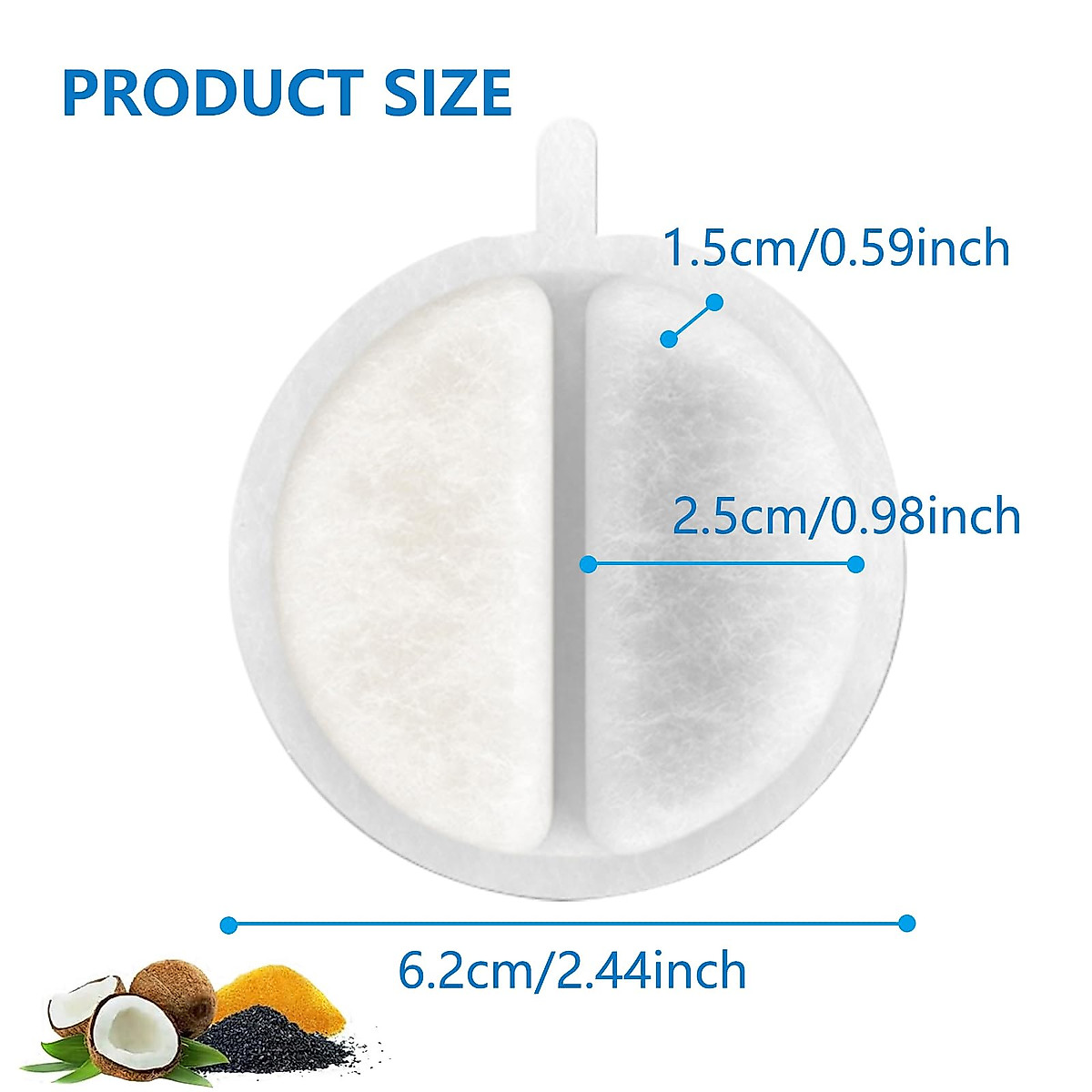 SAMANIJA 12-Pack Cat Water Fountain Filter Replacement, Compatible with Nugget 84oz/2.5L Pet Fountain