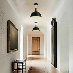 Black Pendant Lighting,Large Wooden Pendant Light, Modern Dome Adjustable Ceiling Hanging Light Fixture for Kitchen Island,Dining Room,Coffee Bar,Restaurant11.8