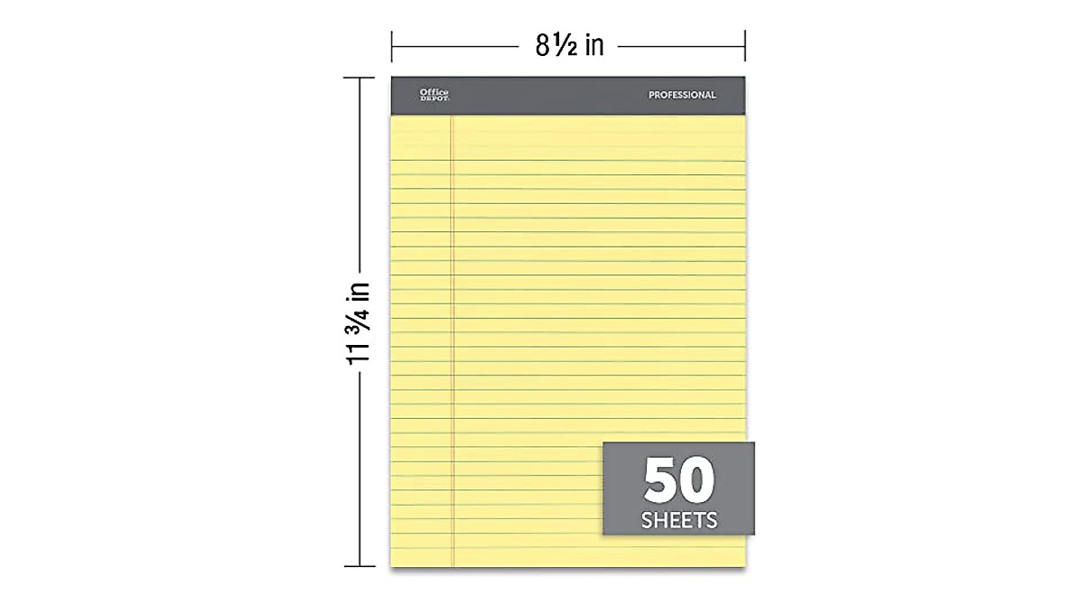 Office Depot Legal Pad 8.5x11.75in. Pack of 8 - Reliable Note-taking
