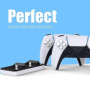 ECHZOVE PS5 Pro Controller Charger, PS5 Dual Sense Controller Charging Dock with USB Type C Cable