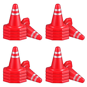 TOYANDONA 20pcs Miniature Plastic Traffic Cones Sport Training Roadblock Cone Mini Traffic Signs