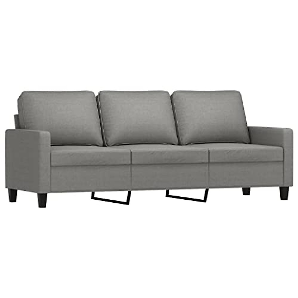 vidaXL Sofa Set 2 Piece with Cushions Living Room Seating Upholstered Leisure Sofa Couch Settee Armchair Furniture Dark Gray Fabric