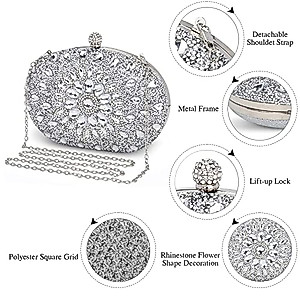 UBORSE Clutch Bag Women Shoulder Bag Small Crystal Bag Elegant Rhinestone Clutch Evening Purse for Wedding Cocktail Party