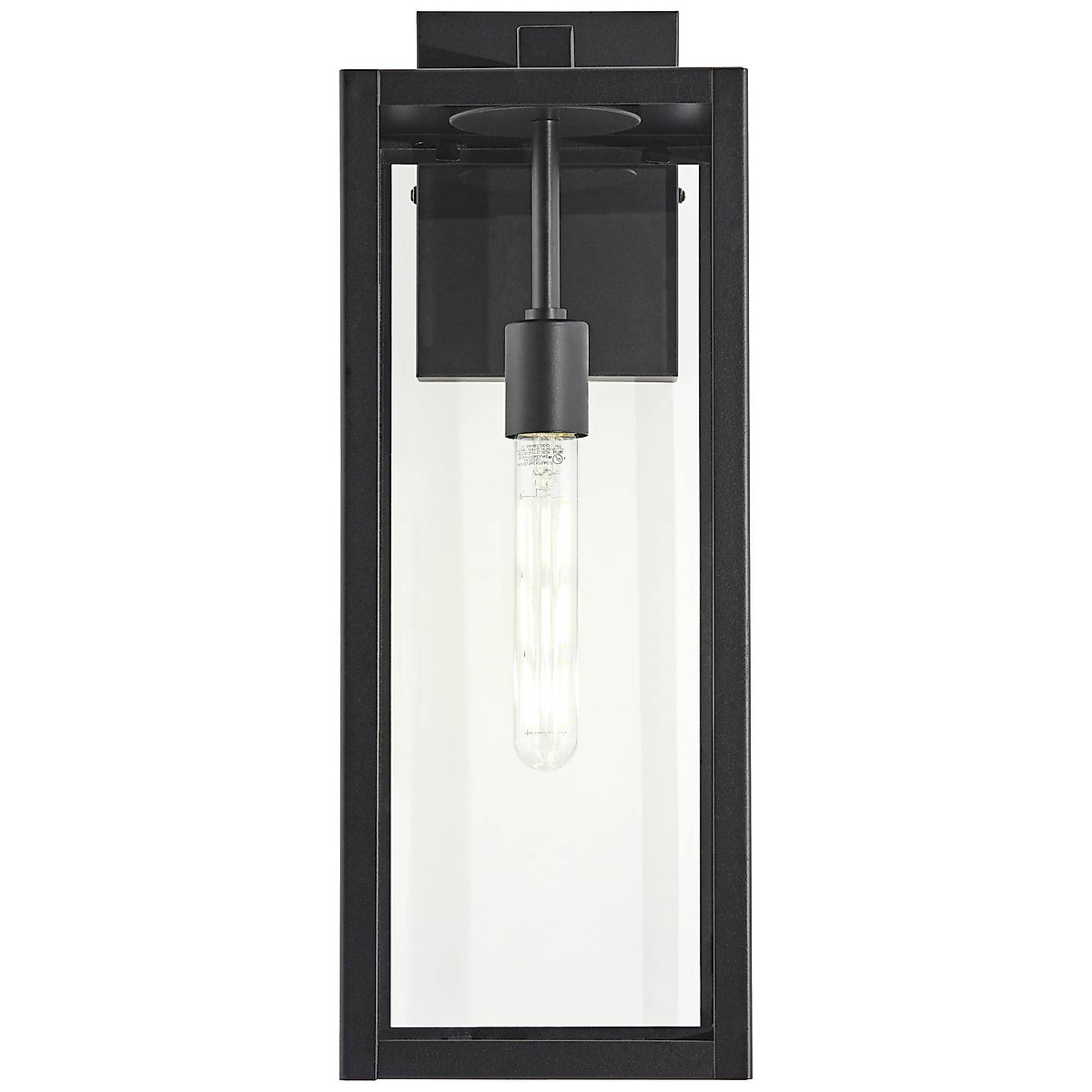 John Timberland Titan Modern Industrial Outdoor Wall Light Fixture Mystic Black Metal 20" Clear Glass Damp Rated for Exterior House Porch Patio Outside Deck Garage Yard Front Door Garden Home