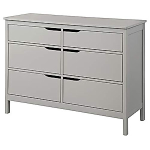 Angel Line Lauren 6 Drawer Double Dresser, Gray