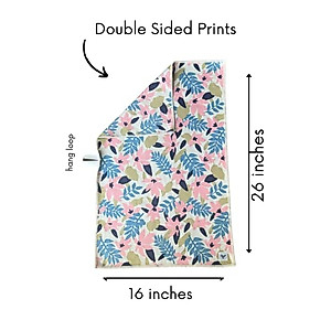 Desert Aqua || 3 Pack|| Kitchen Towels || Dish Towels || Tea Towels || Highly Absorbent || Hanging Loop || Dish Cloths || Modern || Designer Prints (Multi Floral)