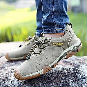 Fheaven Men's Plus Waterproof Hiking Boot Breathable Winter Plus Velvet Warm Casual Sneakers Outdoor Hiking Shoe