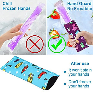 24 Pack Ice Pop Sleeves Neoprene Freezer Pop Sleeve Popsicle Covers Holders Bags BPA-Free for Kids Party Supplies (Colorful)