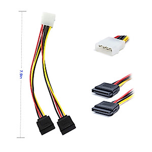 ketawa SATA Data Cable and SATA Power Splitter Cable (4 Pack) 6.0 Gbps,15 Pin Power Splitter Cable