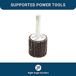 Benchmark Abrasives Aluminum Oxide 1 Inch Flap Wheel - 1” Length 1/4" Shank Mounted Sander for Deburring, Sanding, Grinding, Paint Removal - Polishing Wheel for Drill & Grinder (10 Pack) - 60 Grit