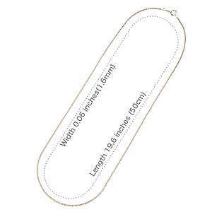 FAIRY CULLET 18k Solid Gold Necklace, 18k Yellow Gold Kihei Chain with Japan Mint mark 19.6 inches 5g Gold Necklace Jewelry for Woman and Men