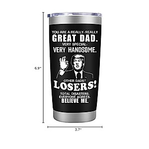 LEIOH Fathers Day Dad Gifts from Daughter Son,Dad Birthday Gifts,Fathers Day Birthday Gifts for Men Dad Papa Grandpa Uncle Stepdad,20 oz Tumbler Mug Black