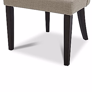 CHITA Farmhouse Tufted Dining Chairs, Modern Upholstered Chairs, Fabric High Back Dining Room Chairs Set of 2,Flax Beige