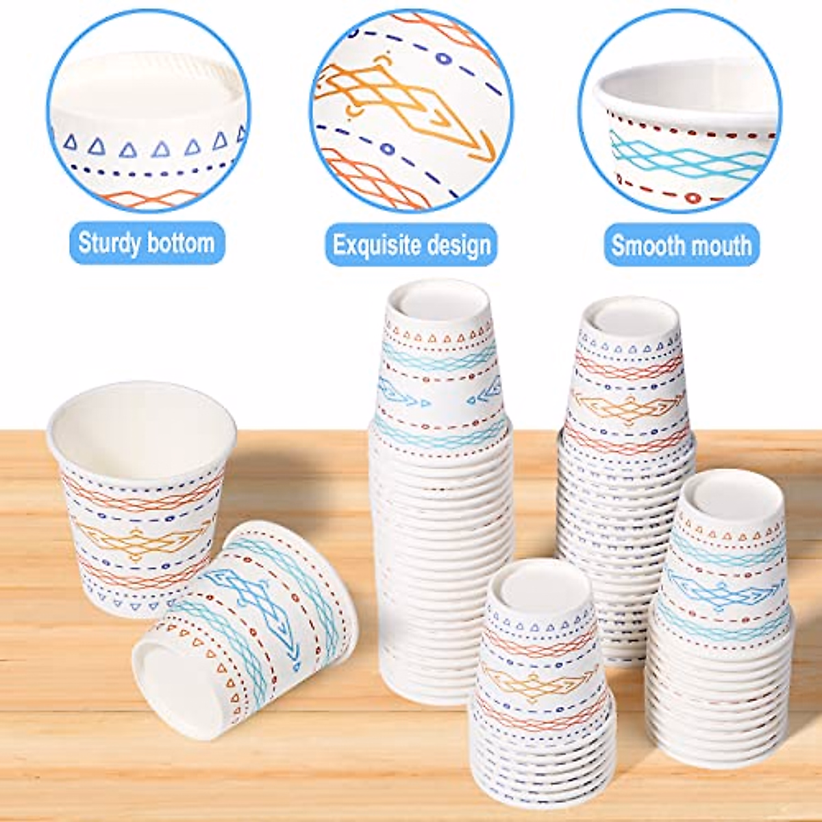 Grotreco 3oz Disposable Bathroom Cups, 300 Pack Small Paper Cups, Mini Mouthwash Cups, Paper Espresso Cups, Drinking Cups for Water, Juice, Coffee, Perfect for Party Home and Office