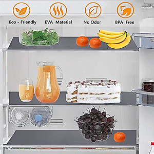 Shelf Liner Kitchen Drawer Mats, Non Adhesive EVA Material with Refrigeator Liners,Waterproof Durable Fridge Table Place Mats for Cupboard, Cabinets, Drawer Liner, Bathroom-Gray,11.8''x59''(3roll)