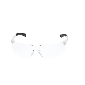 MCR Safety Glasses BK110 Clear Polycarbonate Lens with UV Protection and Scratch Resistant Coating, Soft Non-Slip Temple and Nose Piece, 1 Pair