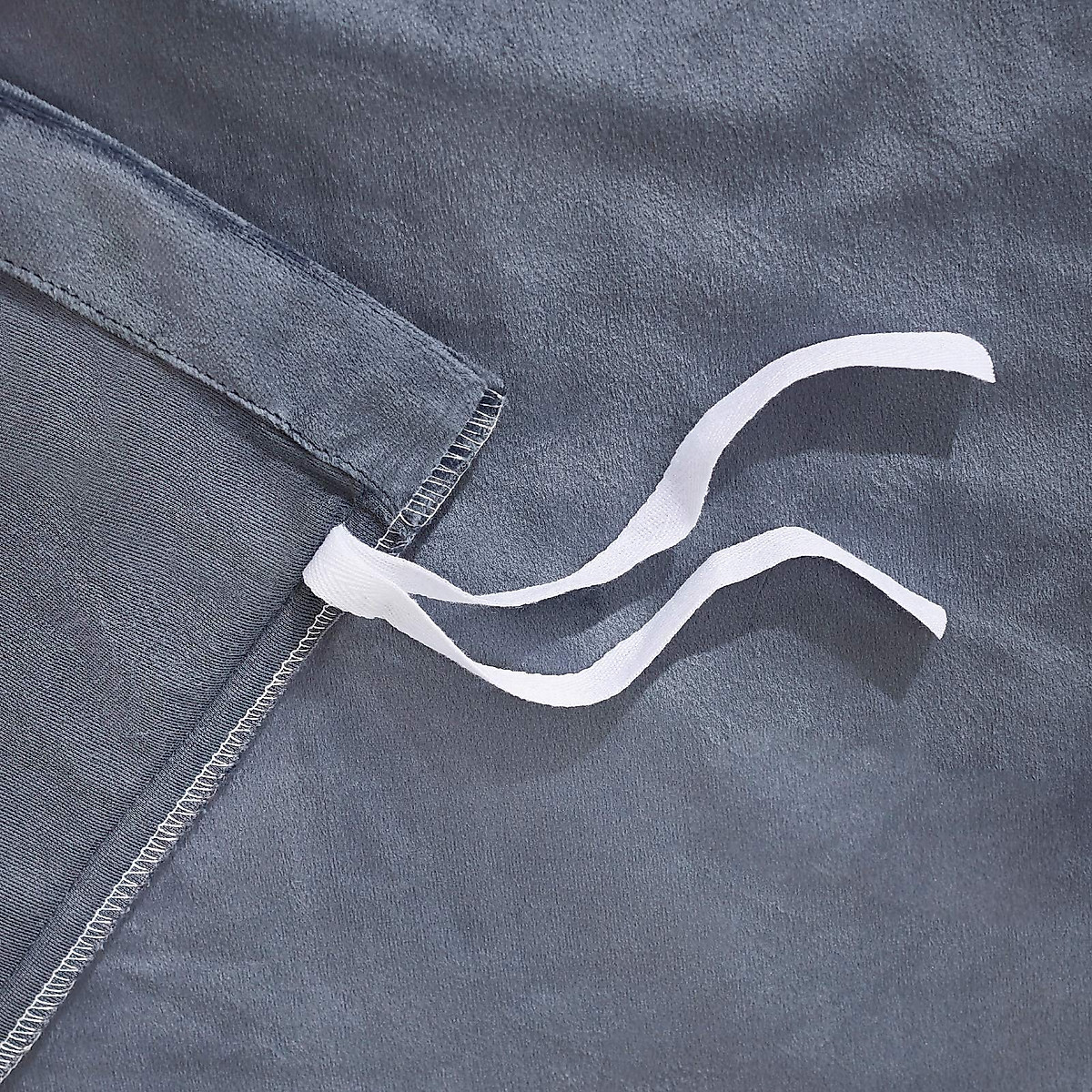 David's Home Velvet Duvet Cover Set King, Soft and Luxurious Flannel Comforter Cover 3PCS with Corner Ties, Button Closure, 106” x 92”, Greyish Blue, No Insert