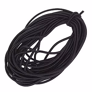 1/8-Inch (3mm) Black Heavy Stretch Round String Elastic Cord (Cut of 10 Yards)