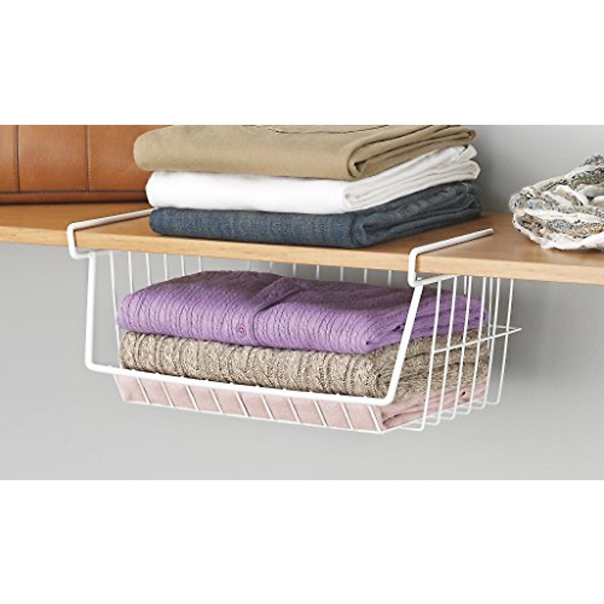 Whitmor White Wire Shelf Basket
