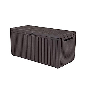 Keter 123 x 53.5 x 57 cm Springwood Outdoor Plastic Storage Box Garden Furniture - Brown
