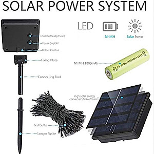 woohaha Solar Fairy String Lights Outdoor Waterproof, 72ft 200LED Updated Version Solar Powered String Lights for Christmas Patio Garden Party(Cool White)