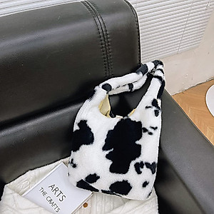 Aktudy Lar ity P Shoulr Bag, Cow Pattern Hobo Bag, Women Girl nter P Tote s