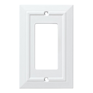 Franklin Brass Classic Architecture (1-Pack) Decorative Light Switch Cover Pure White 1-Gang Decorator/Rocker Wall Plate Single Switch Plate Cover Electrical Outlet Covers W35243-PW-C