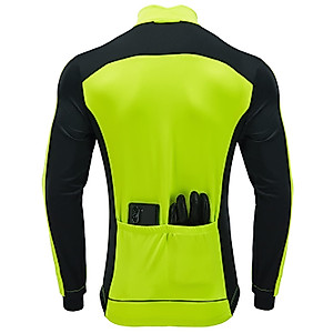 qualidyne Men's Winter Cycling Jacket Thermal Fleece Lined Bicycle Biking Jacket Cold Weather Windproof Softshell Windbreaker