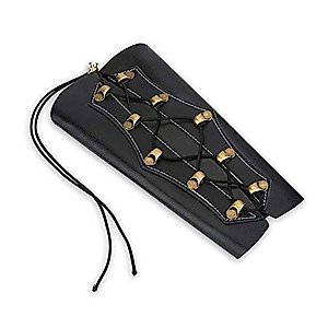 Archery Arm Guards PU Leather Archery Arm Guard Shooting Gear with Adjustable Straps for Bow Hunting Shooting (Black)