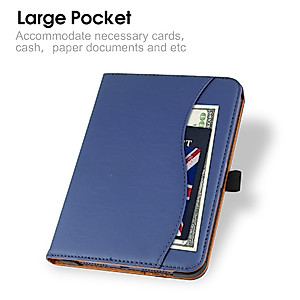 FANRTE iPad Mini 7 Case (A17 Pro) 2024, iPad Mini 6 Case 2021, iPad Mini 7th/6th Generation Case 8.3 Inch,Premium PU Leather Folio Stand Cover with Pencil Holder and Multi-Viewing Angles（Dark Blue）